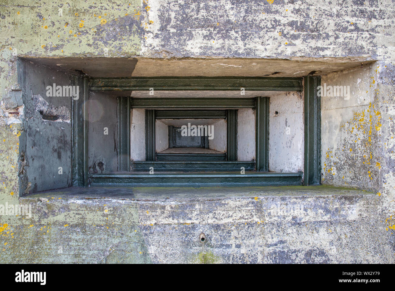 WW2 concrete shelter with gun-port near Kornwerderzand at Dutch ...