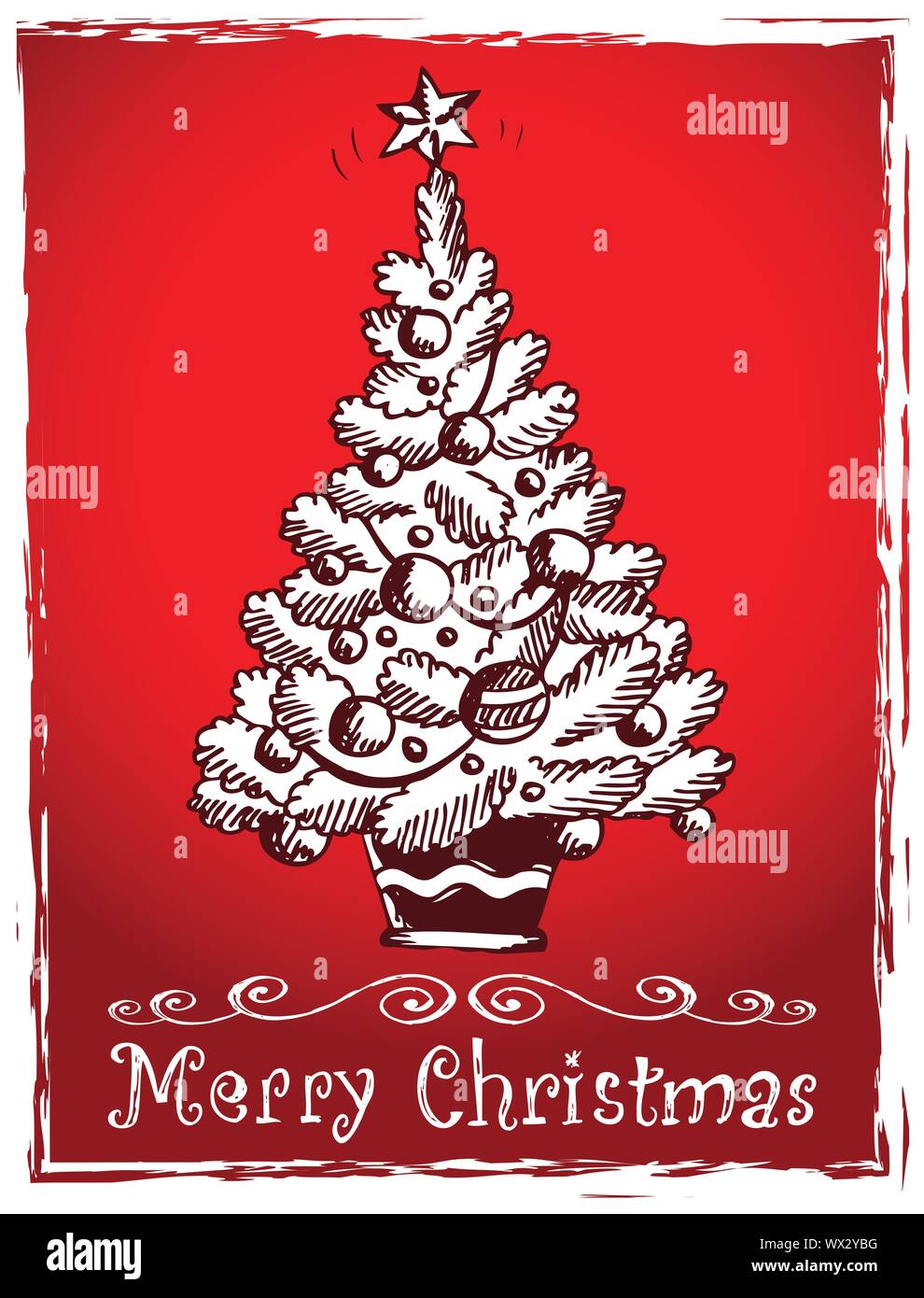 Christmas tree stylized drawing 2 Stock Vector Image & Art - Alamy