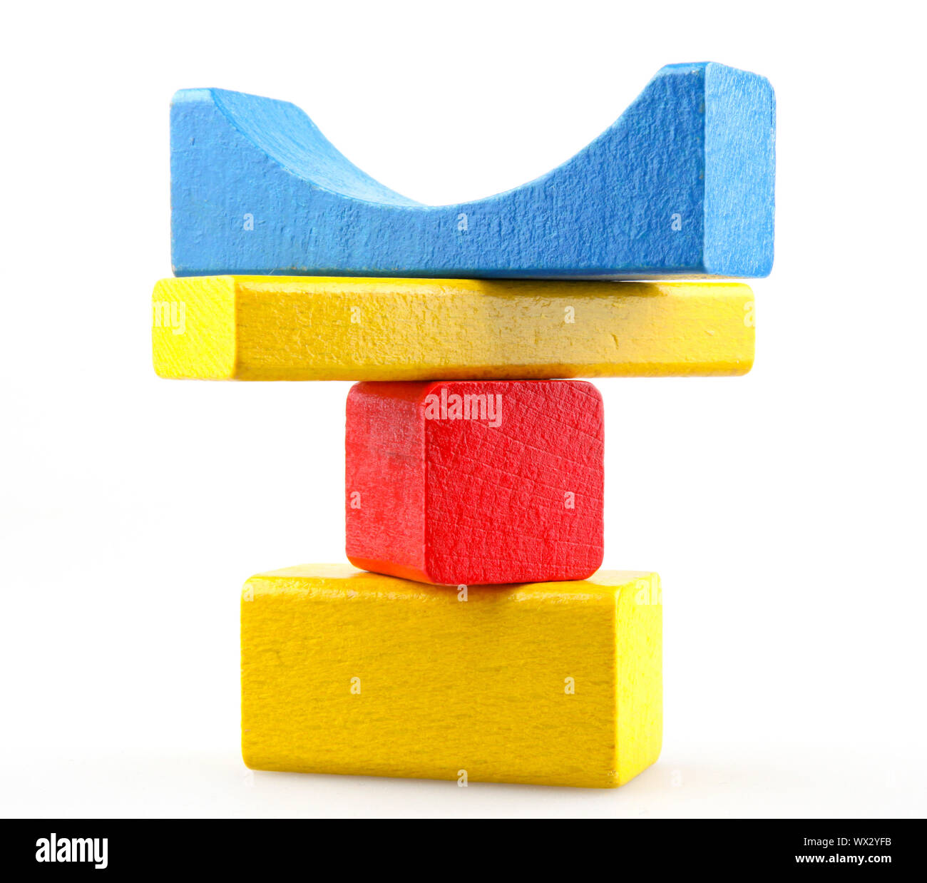 Wooden Building Blocks Set - Childrens Construction Wood Toy Stock ...