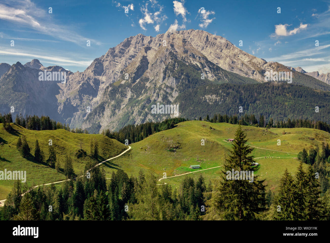Idyllic landscape in the Alps, Nationalpark Berchtesgadener Land ...