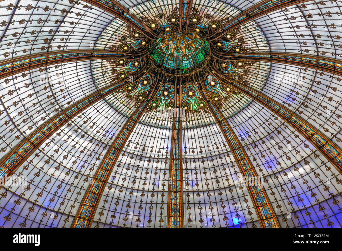 Glass roof Lafayette department store in Paris, France Stock Photo - Alamy