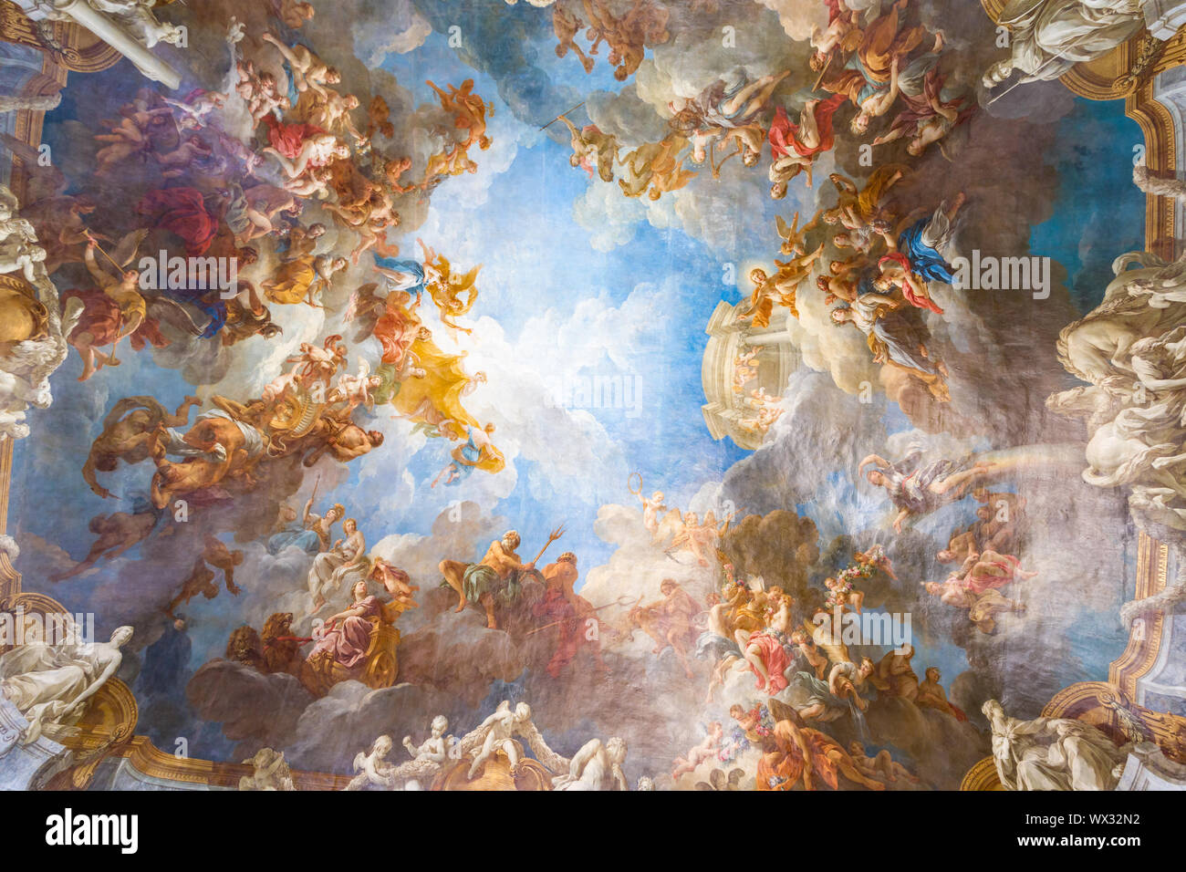 Ceiling painting of Palace Versailles near Paris, France Stock Photo ...