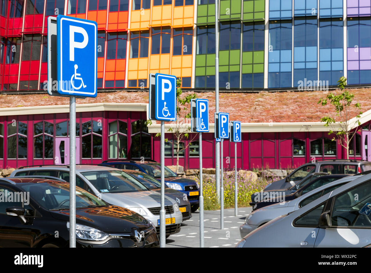 Car park with special handicapped parking places Stock Photo - Alamy