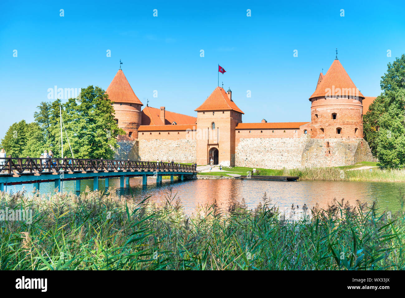 Trakai castle on island lake Stock Photo - Alamy
