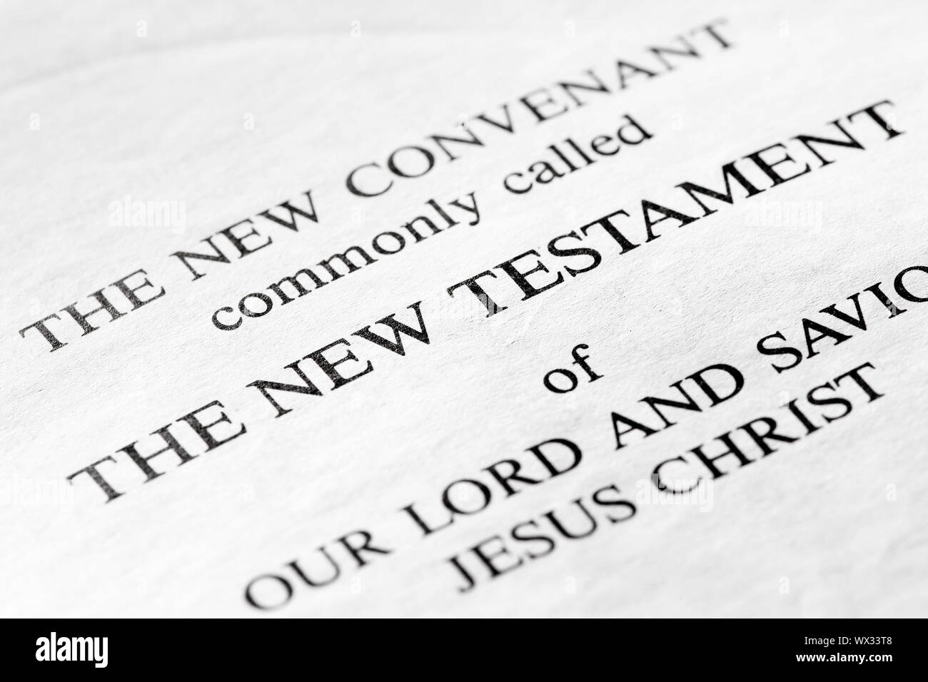 The New Testament in the christian bible - macro detail Stock Photo - Alamy