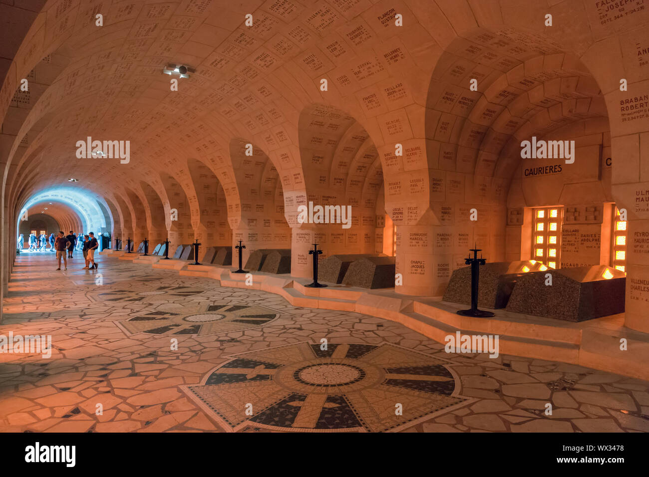 Visitors Douaumont Ossuary, French WW1 memorial battle of Verdun Stock ...