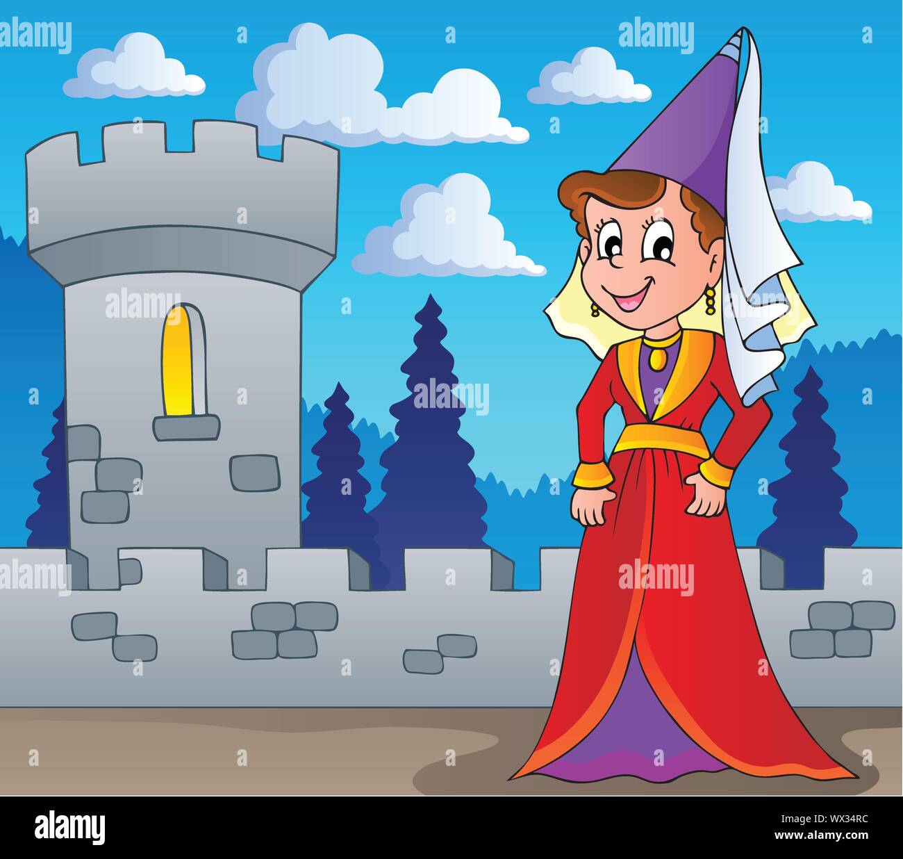 Medieval women Stock Vector Images - Alamy