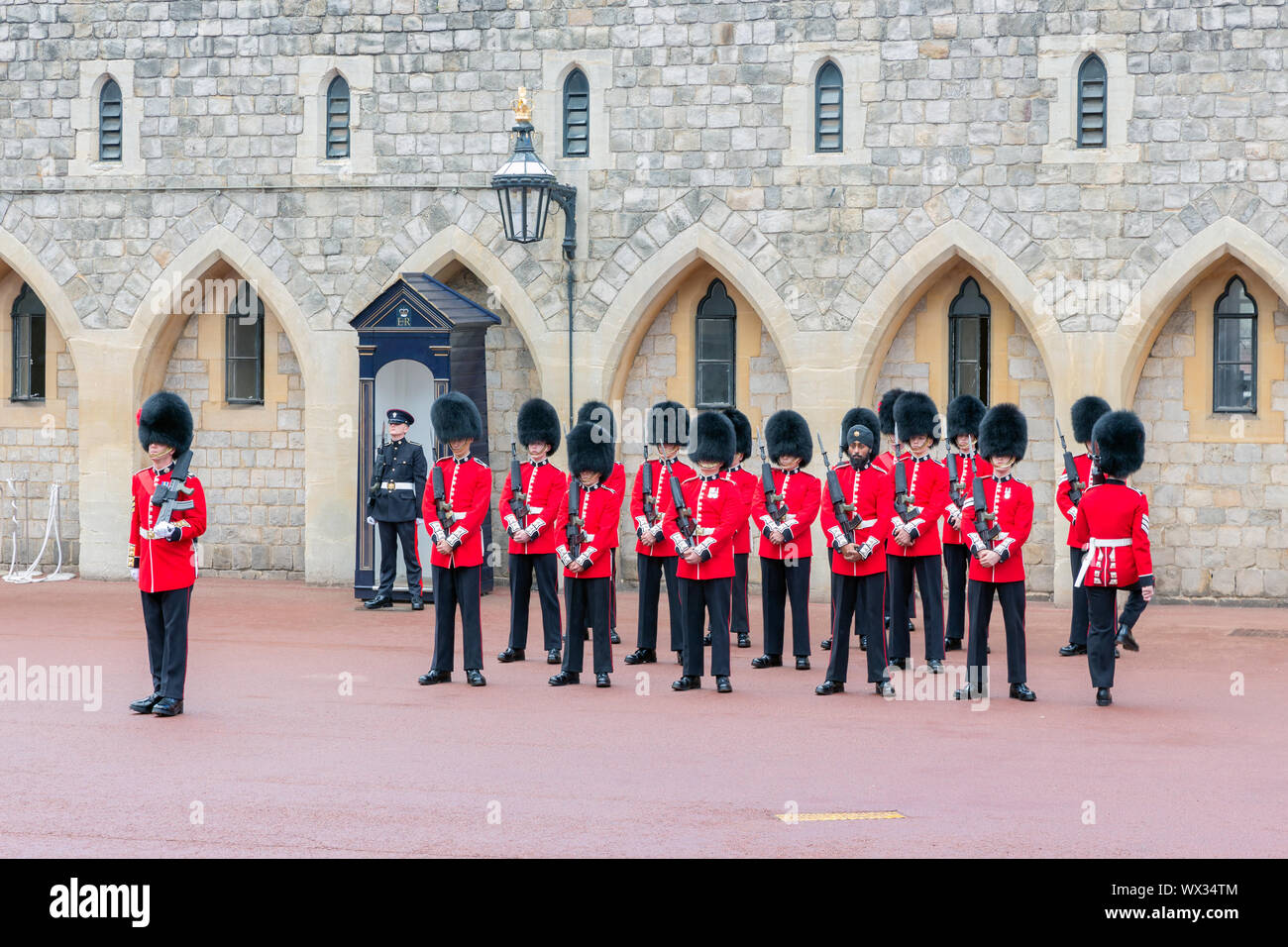 Changing guard ceremony in Windsor Castle, England Stock Photo - Alamy