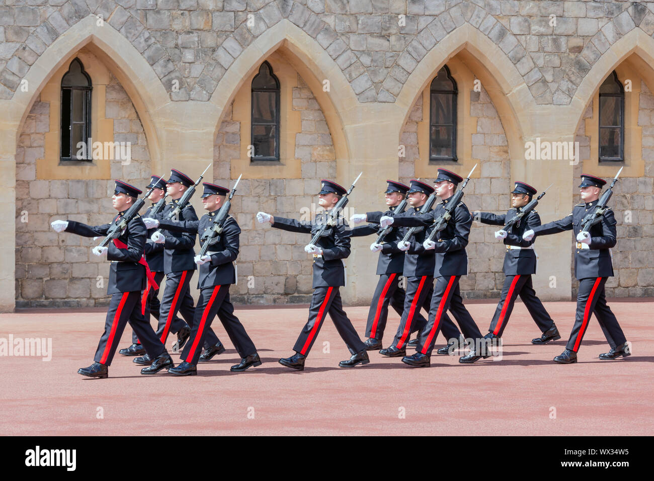 Changing guard ceremony in Windsor Castle, England Stock Photo - Alamy