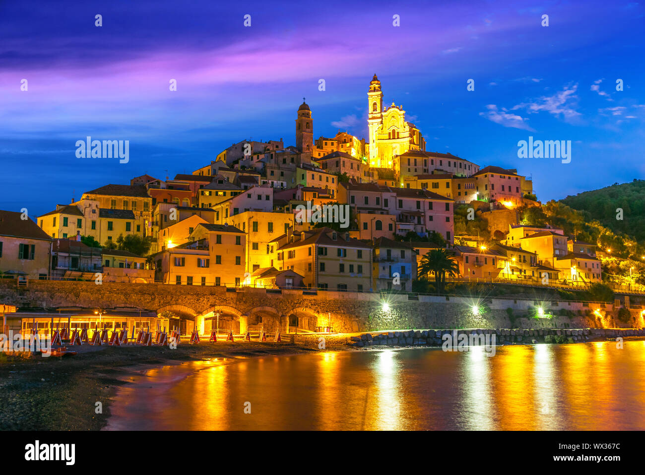 The village of Cervo on the Italian Riviera in the province of Imperia ...