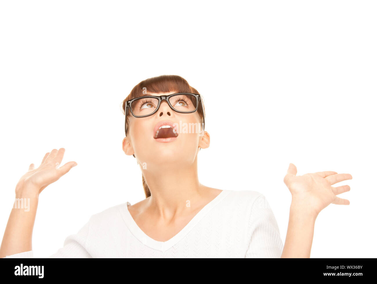 picture of woman with facial expression of surprise Stock Photo - Alamy