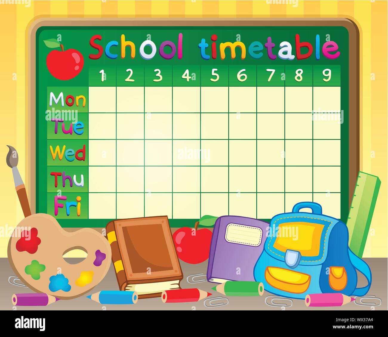 School timetable theme image 3 Stock Vector Image & Art - Alamy