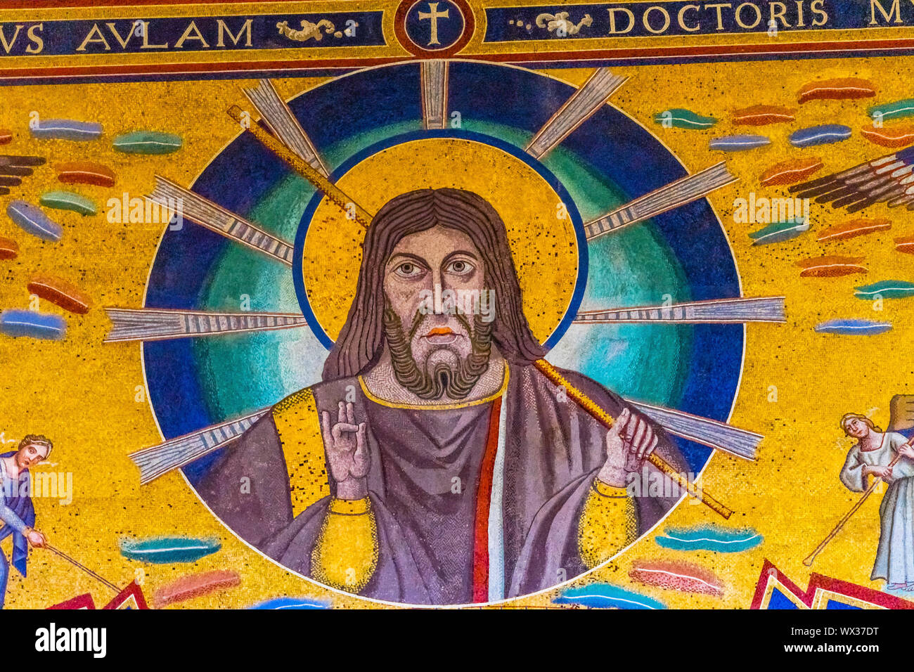 Ancient Jesus Mosaic Papal Basilica Saint Paul Beyond Walls Cathedral ...