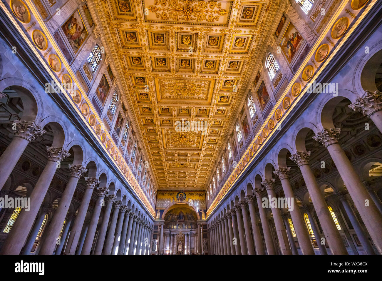 Long Columns Nave Paul Tomb Papal Basilica Saint Paul Beyond Walls ...
