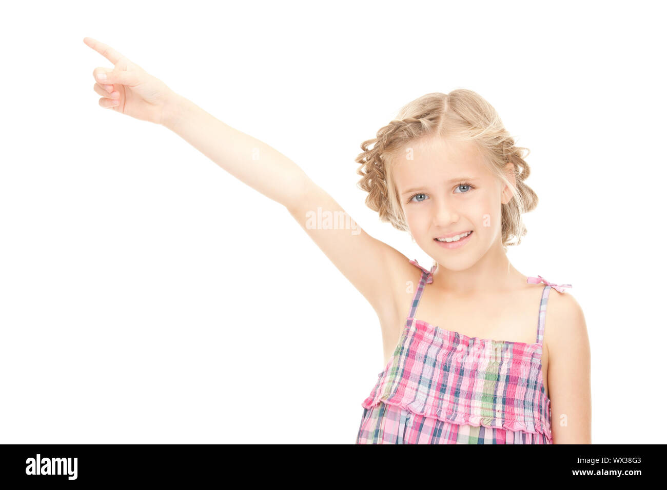little girl pointing her finger Stock Photo - Alamy