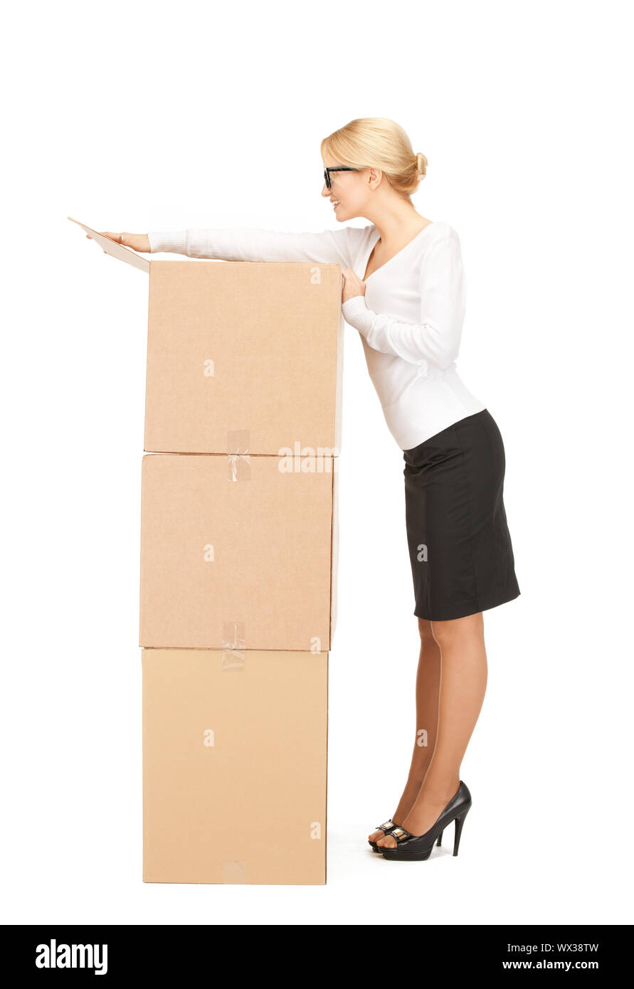 Woman parcels Cut Out Stock Images & Pictures - Alamy