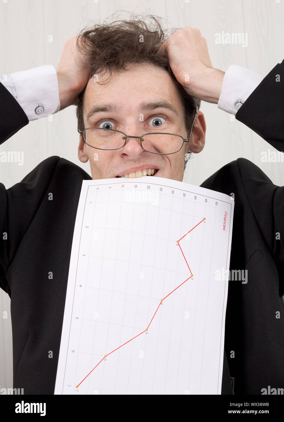 The businessman in horror because of problems with the finance Stock ...