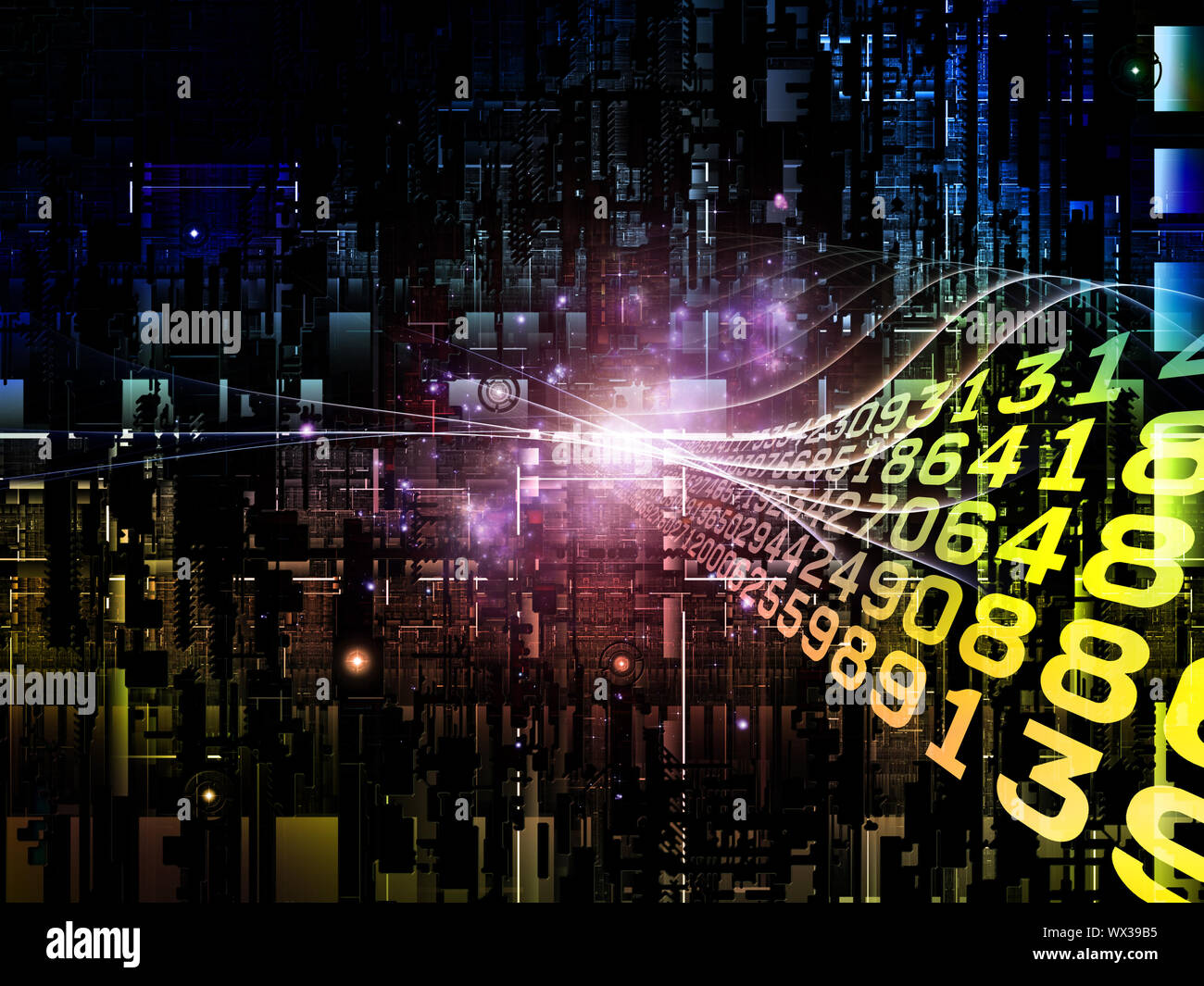 Deep Networking series. Abstract arrangement of industrial grunge ...