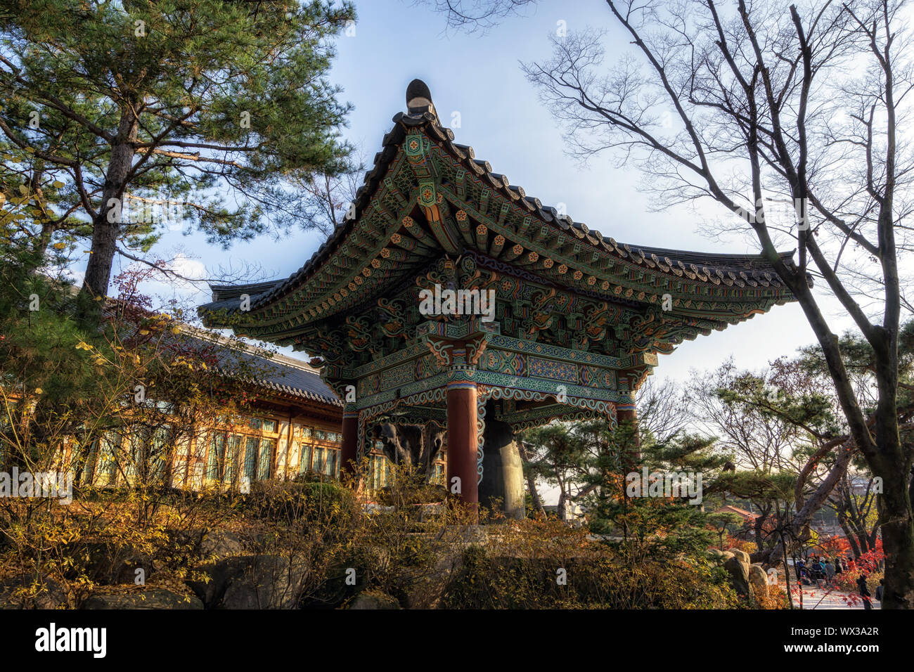Gilsangsa temple bell pavilion Stock Photo - Alamy