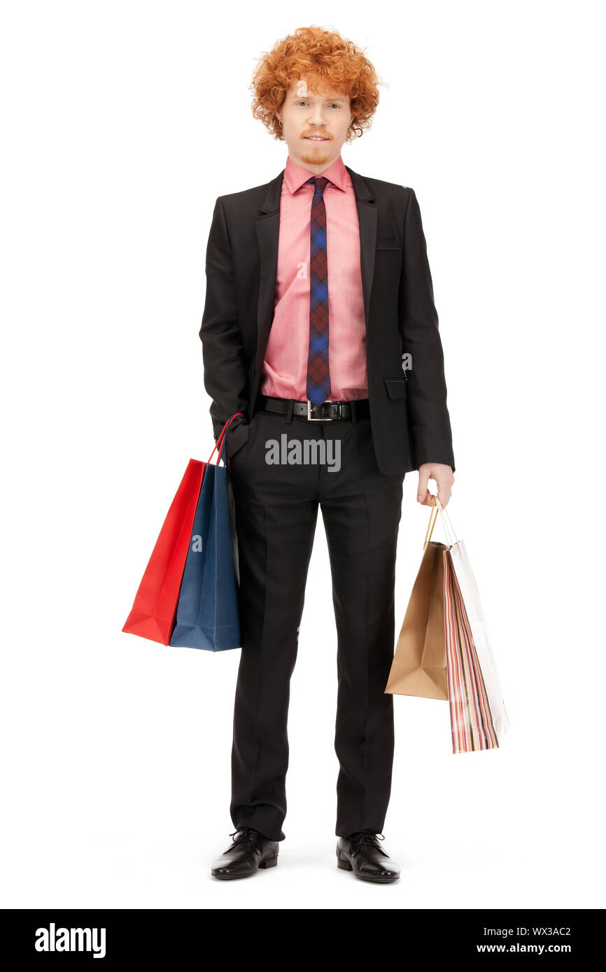 picture of handsome man with shopping bags Stock Photo - Alamy