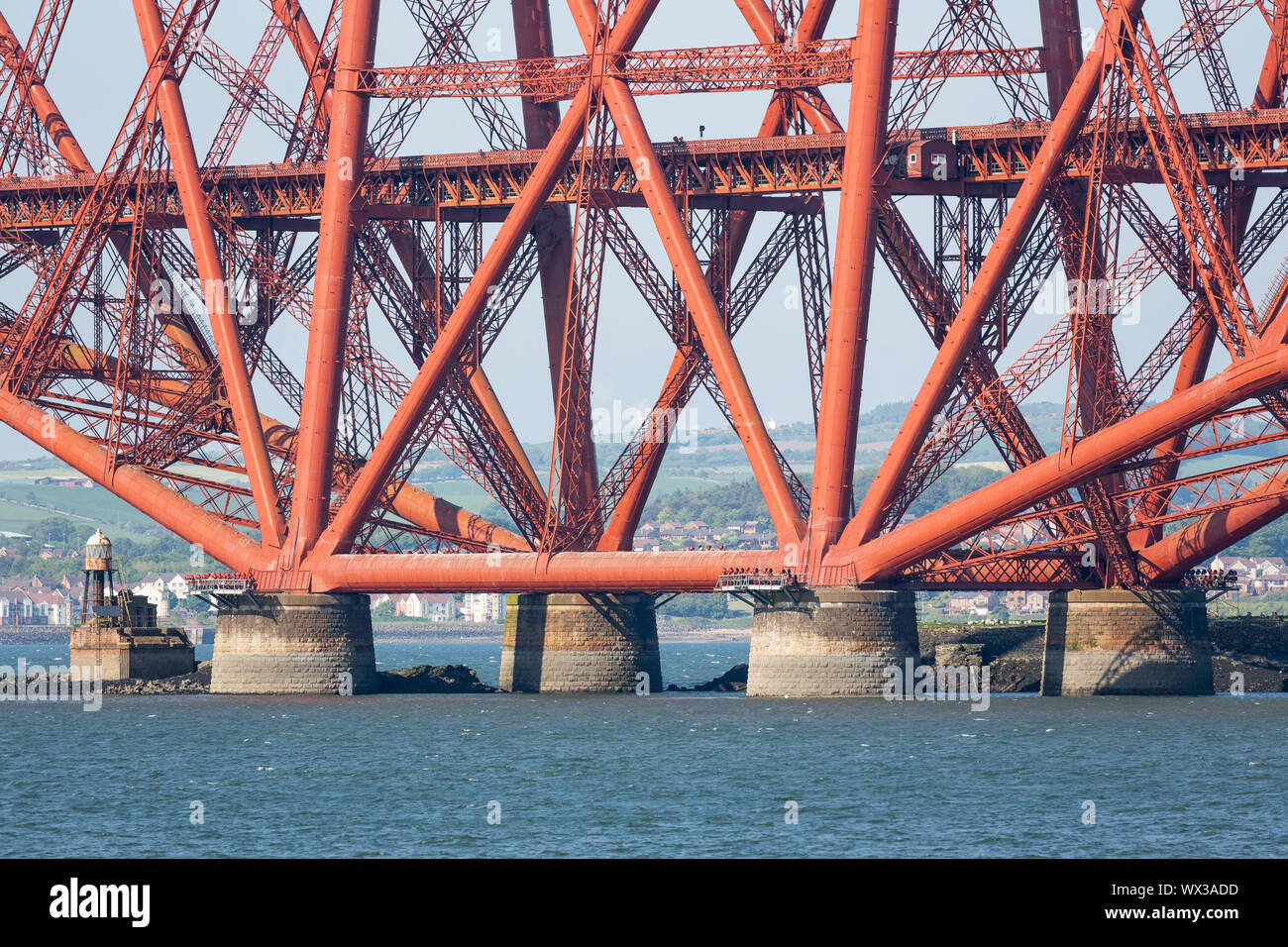Construction detail Forth Bridge over Firth of Forth in Scotland Stock ...