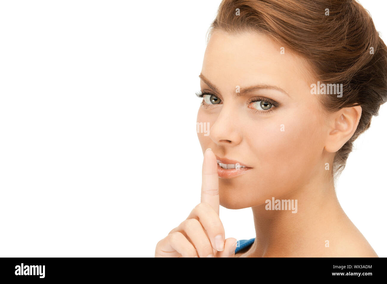 finger on lips Stock Photo - Alamy