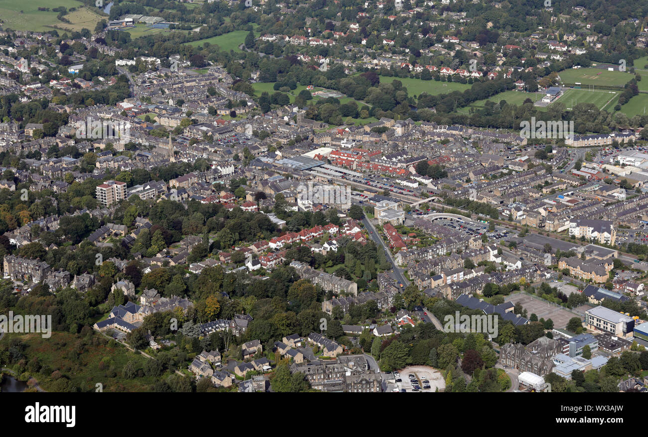 aerial view of Ilkley town centre, Yorkshire, UK Stock Photo - Alamy