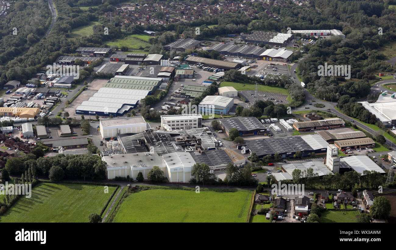 aerial view of Moss Side Industrial Estate in Leyland, Preston ...