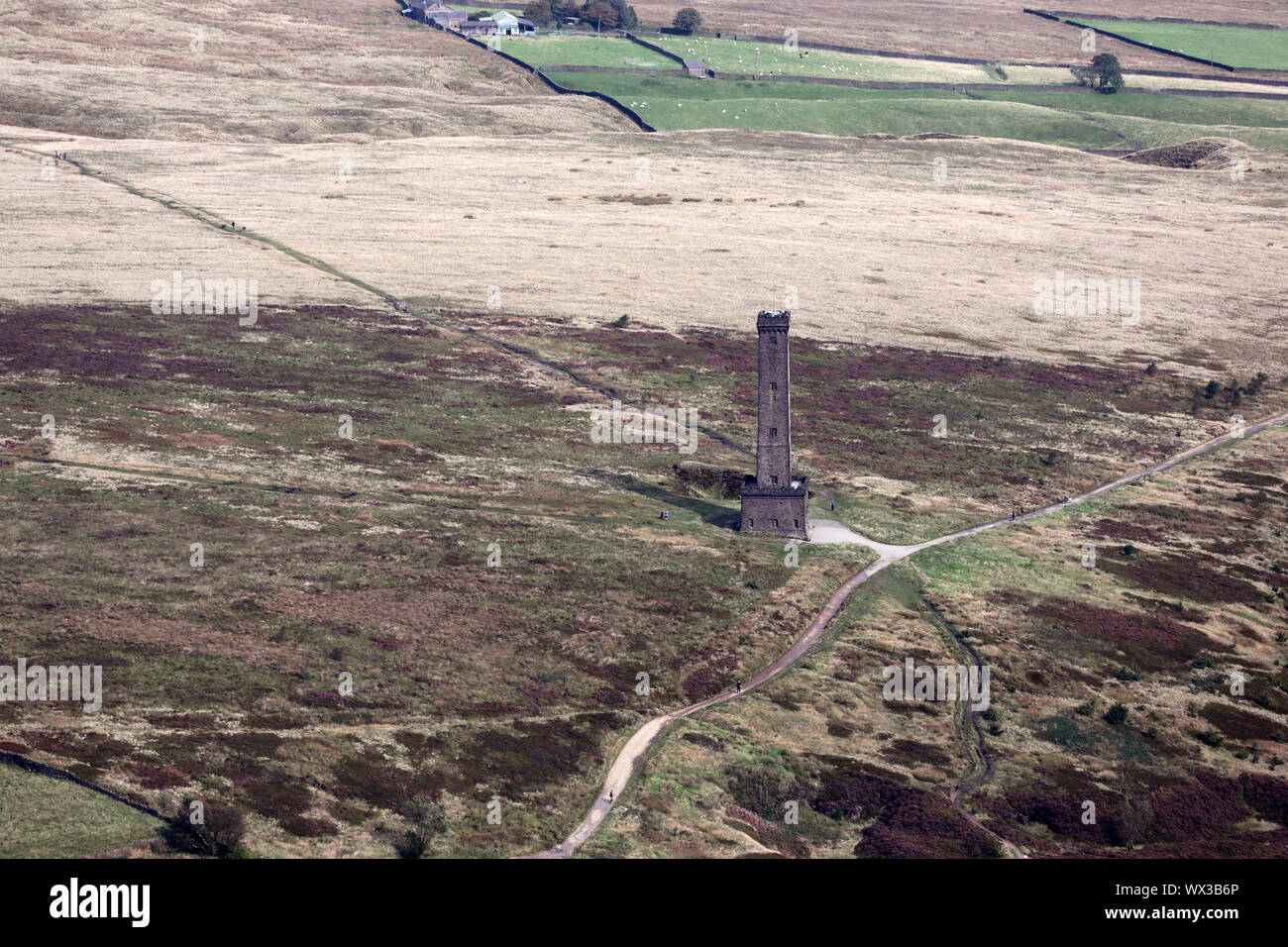 aerial view of Peel Tower, Holcombe, Bury, Greater Manchester, UK Stock ...