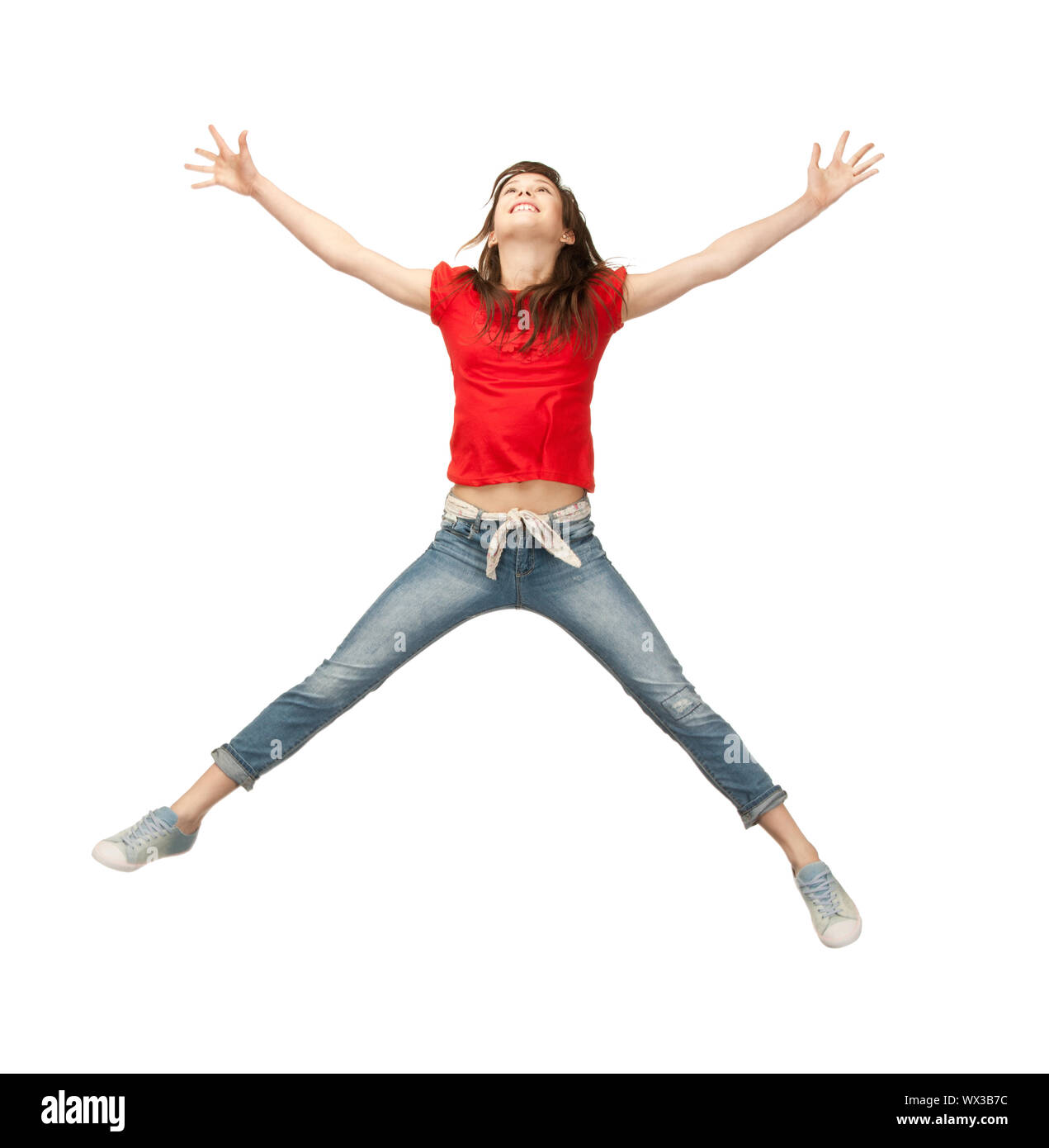 jumping teenage girl Stock Photo - Alamy