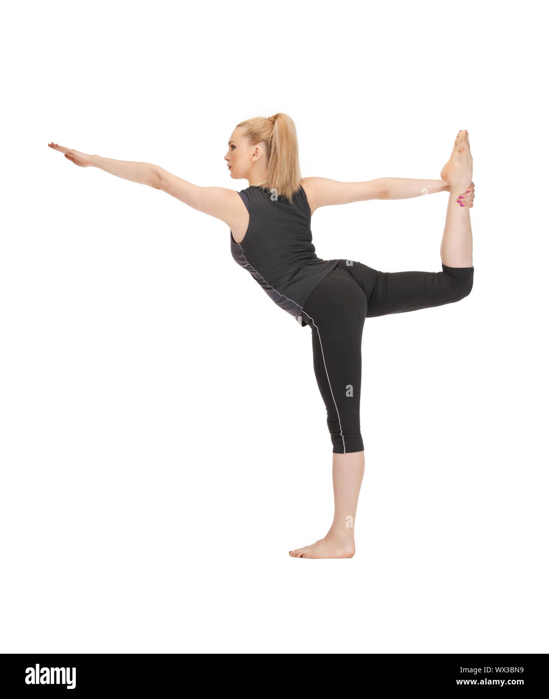 bright picture of lovely fitness instructor over white Stock Photo - Alamy