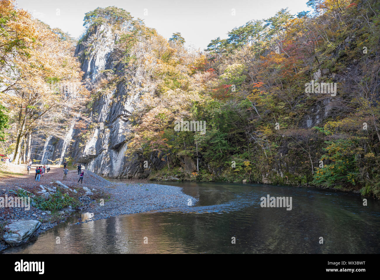 Geibi Gorge ( Geibikei ) Autumn foliage scenery view in sunny day ...