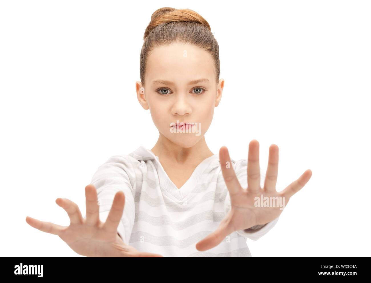 teenage girl making stop gesture Stock Photo - Alamy teenage girl making stop gesture Stock Photo - Alamy