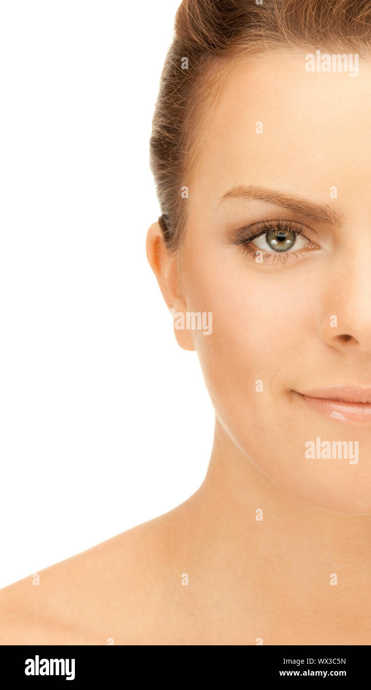bright closeup portrait picture of beautiful woman Stock Photo - Alamy