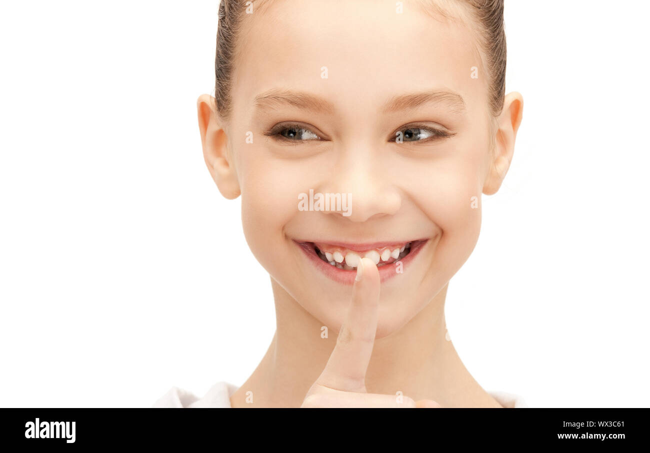 finger on lips Stock Photo - Alamy