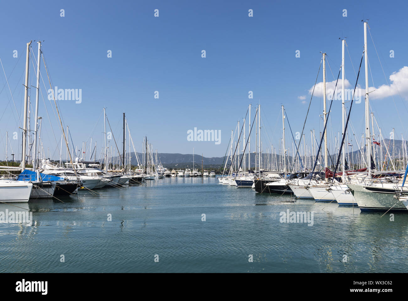 sailing boats, marina, Gouvia, Corfu, Greece, Europe Stock Photo - Alamy