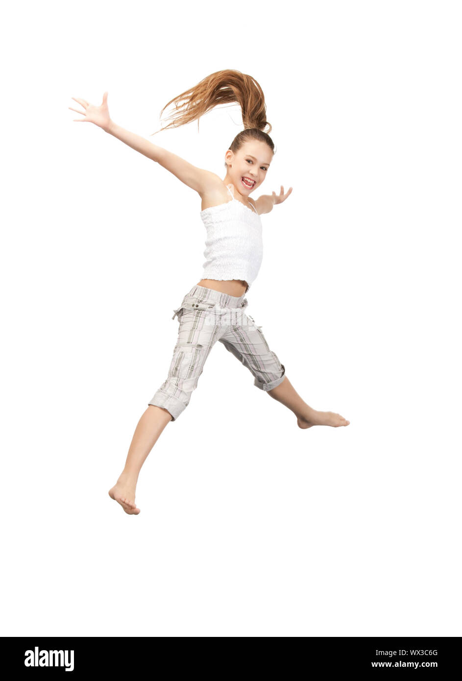 jumping teenage girl Stock Photo - Alamy