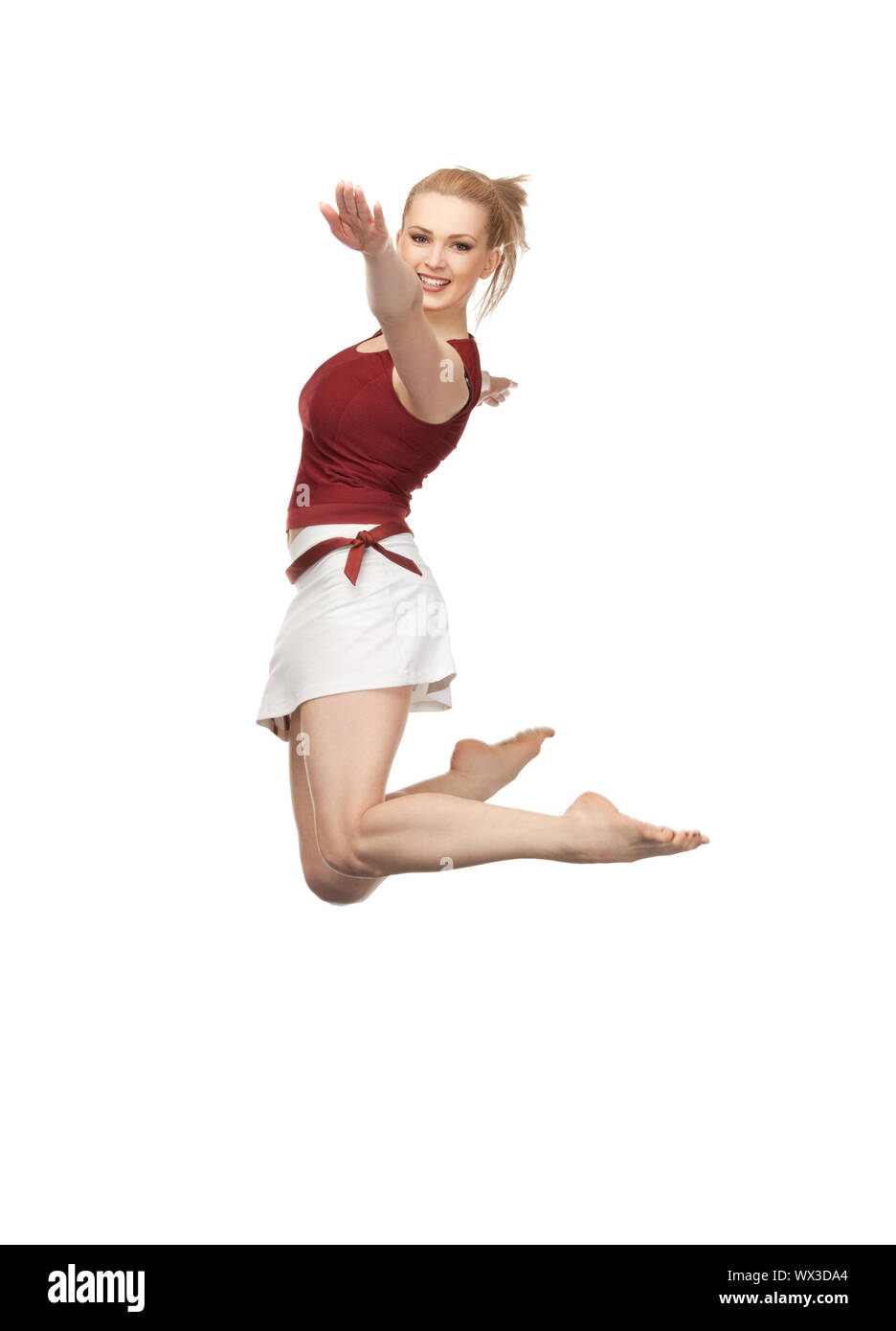 jumping sporty girl Stock Photo - Alamy