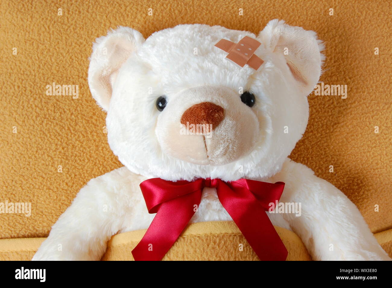sick teddy bear in bed waiting for the doctor Stock Photo - Alamy