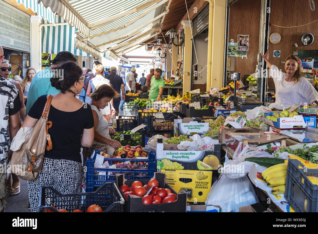 market hall, Kerkyra, Corfu, Greece, Europe Stock Photo - Alamy