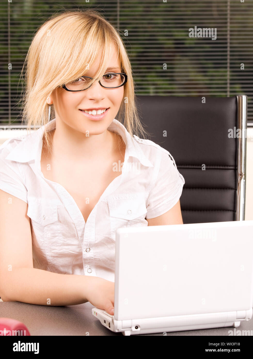 picture of office girl with laptop computer Stock Photo - Alamy
