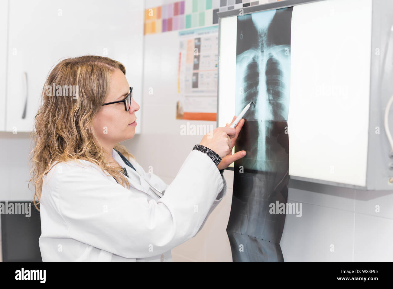 Female doctor examining radiography in the hospital Stock Photo - Alamy