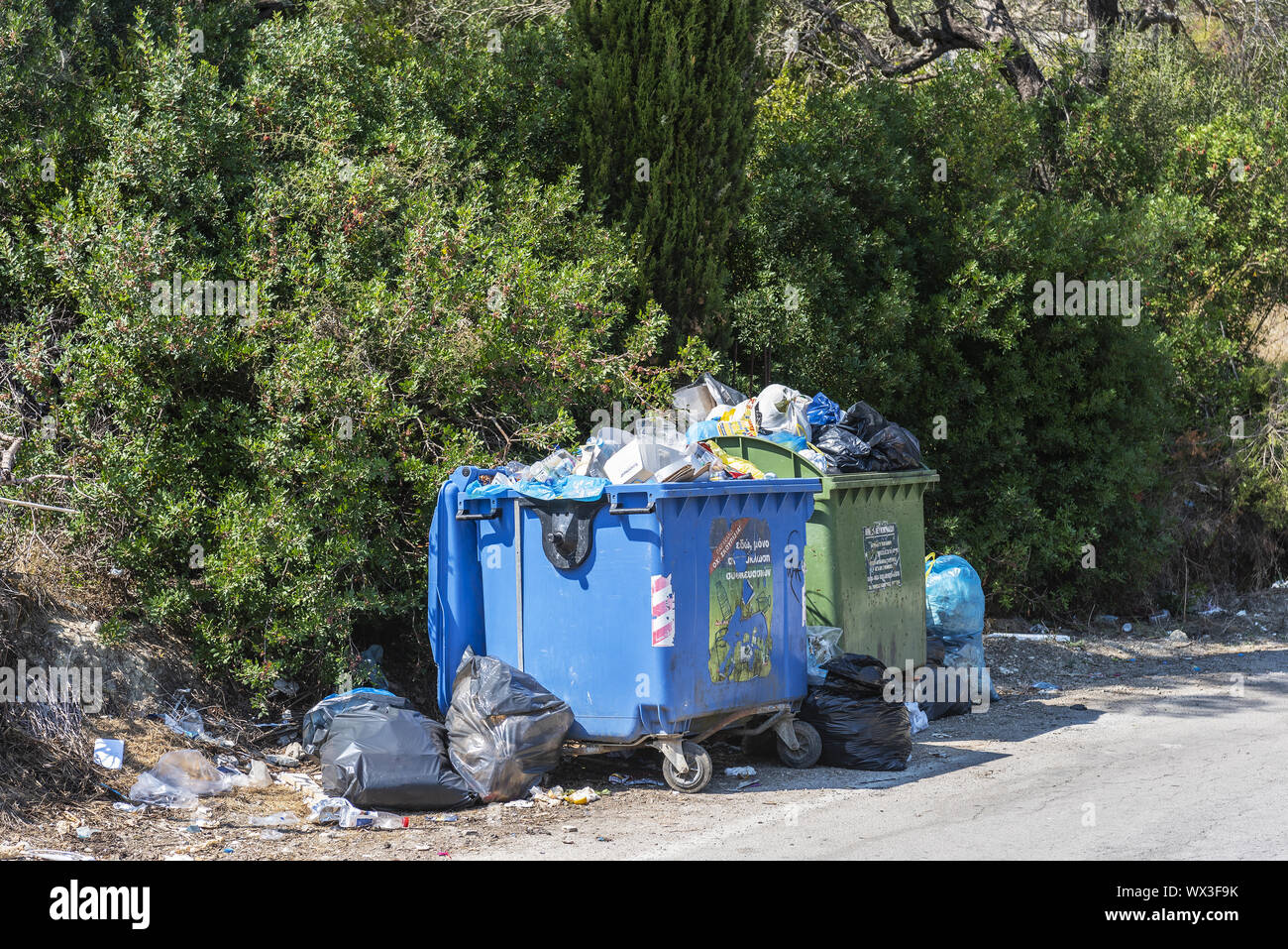garbage mountains, rubbish, Kerkyra, Corfu, Greece, Europe Stock Photo ...