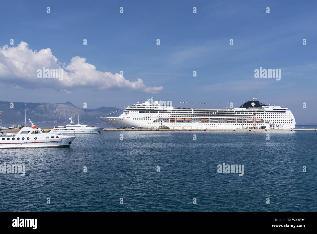 cruise ship, ferry boat, new port, Kerkyra, Corfu, Greece, Europe Stock ...