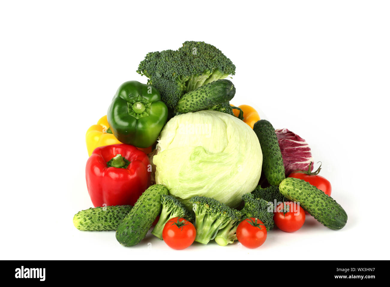 vegetable pile isolated on white Stock Photo - Alamy
