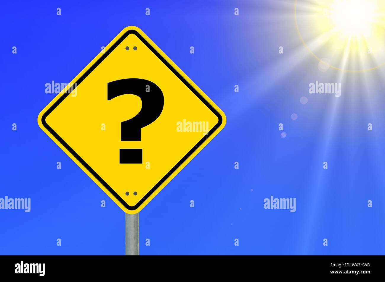 question concept with interrogation mark on roadsign Stock Photo - Alamy