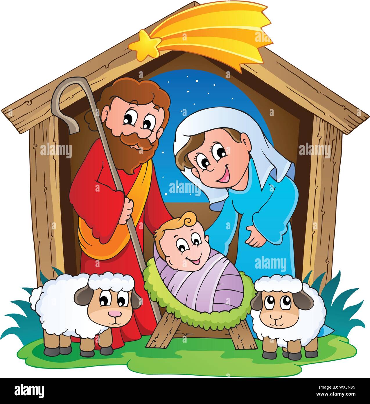 Nativity scene child Cut Out Stock Images & Pictures - Alamy