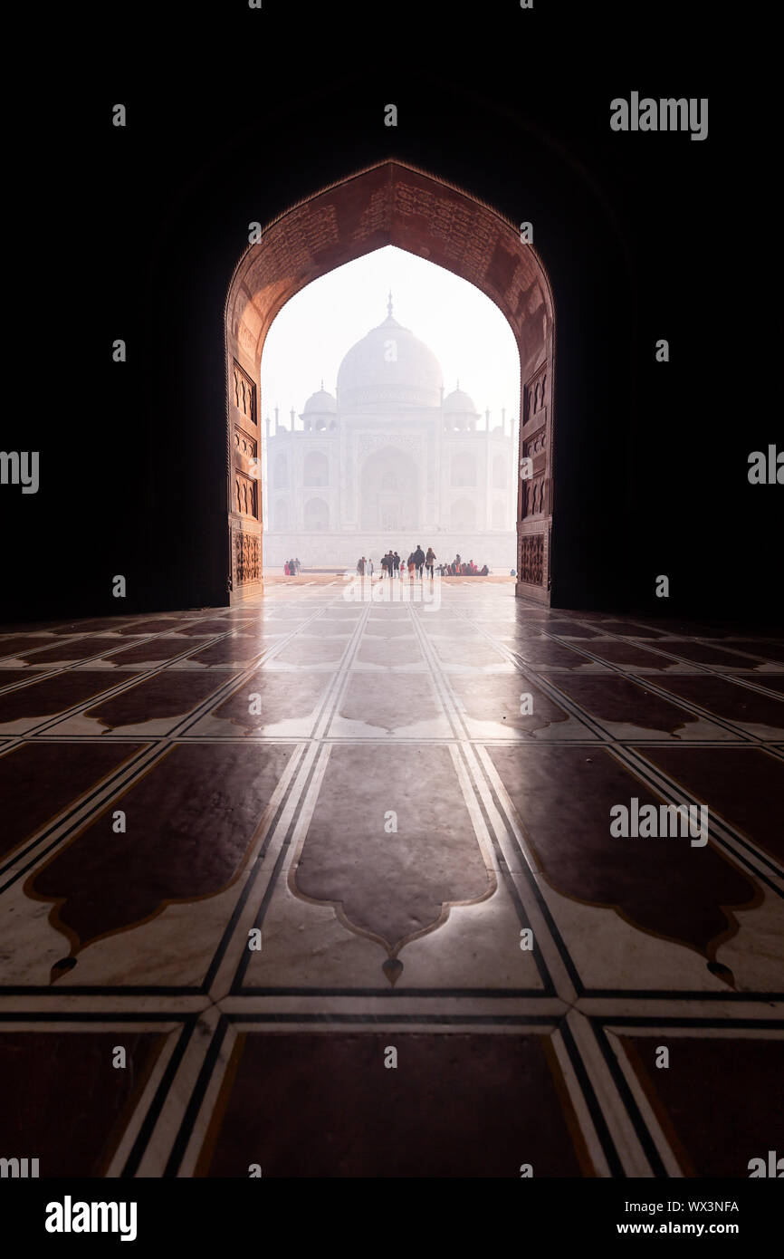 View of the Taj Mahal from inside the mosque Stock Photo - Alamy