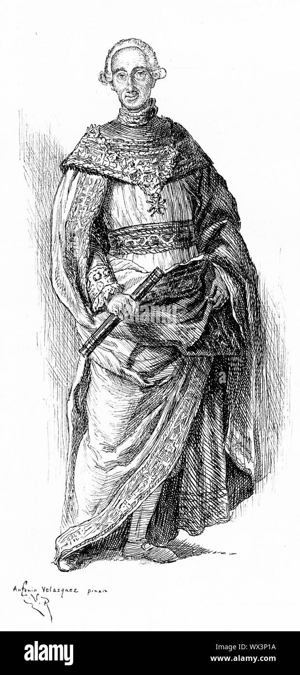 Engraved portrait of Charles III of Spain (1716 – 1788) King of Spain ...