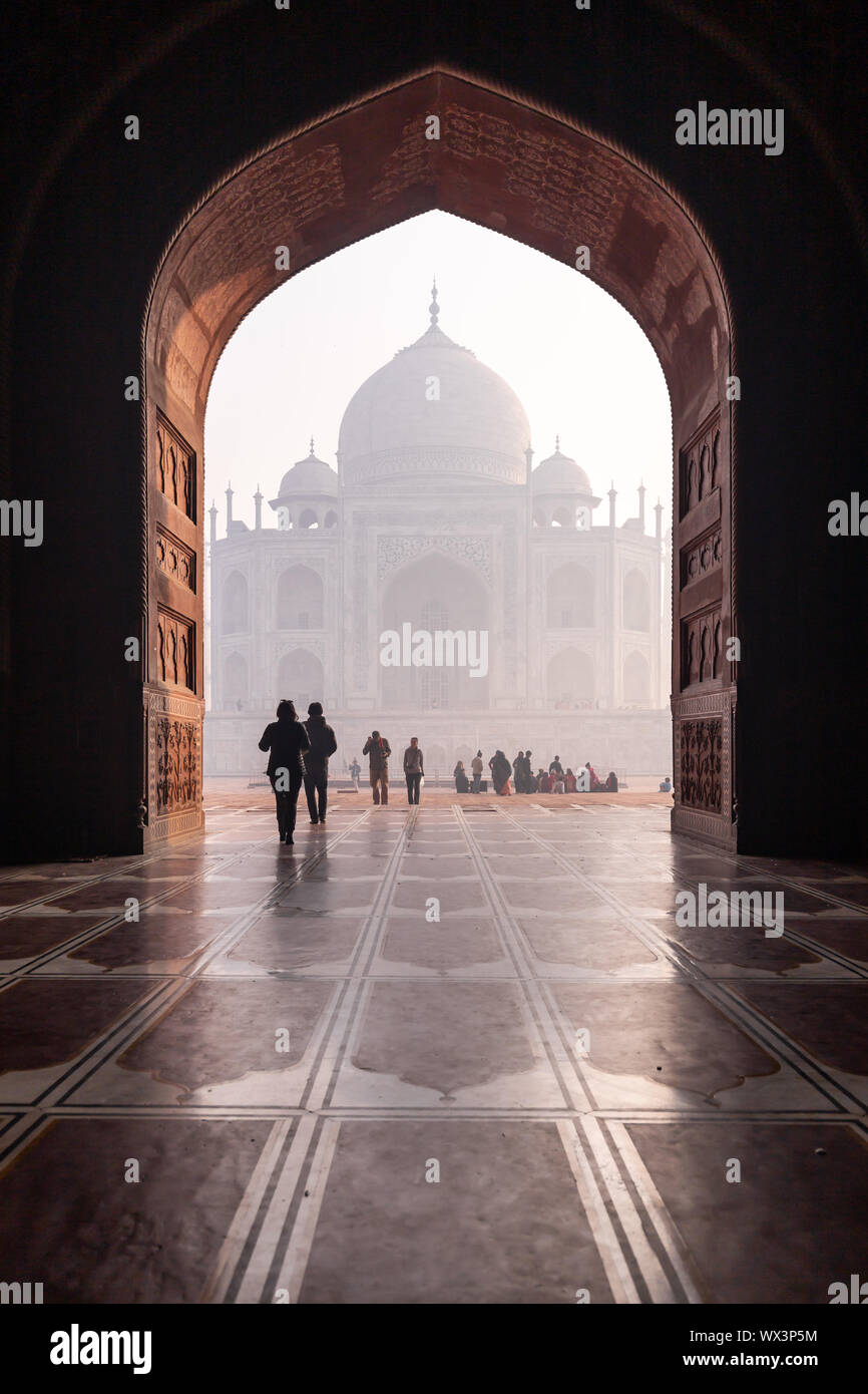 View of the Taj Mahal from inside the mosque Stock Photo - Alamy
